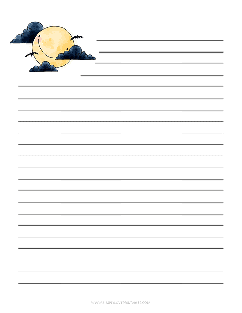 Free Halloween Lined Journal Pages | Simply Love Printables