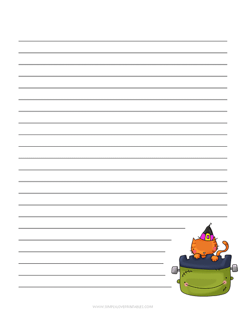 Free Halloween Lined Journal Pages | Simply Love Printables