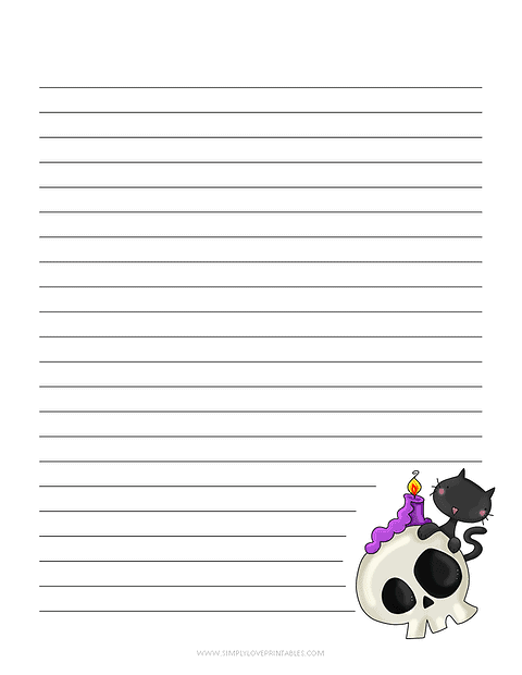 Free Halloween Lined Journal Pages | Simply Love Printables