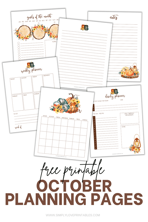 Free Printable October Planning Pages | Simply Love Printables