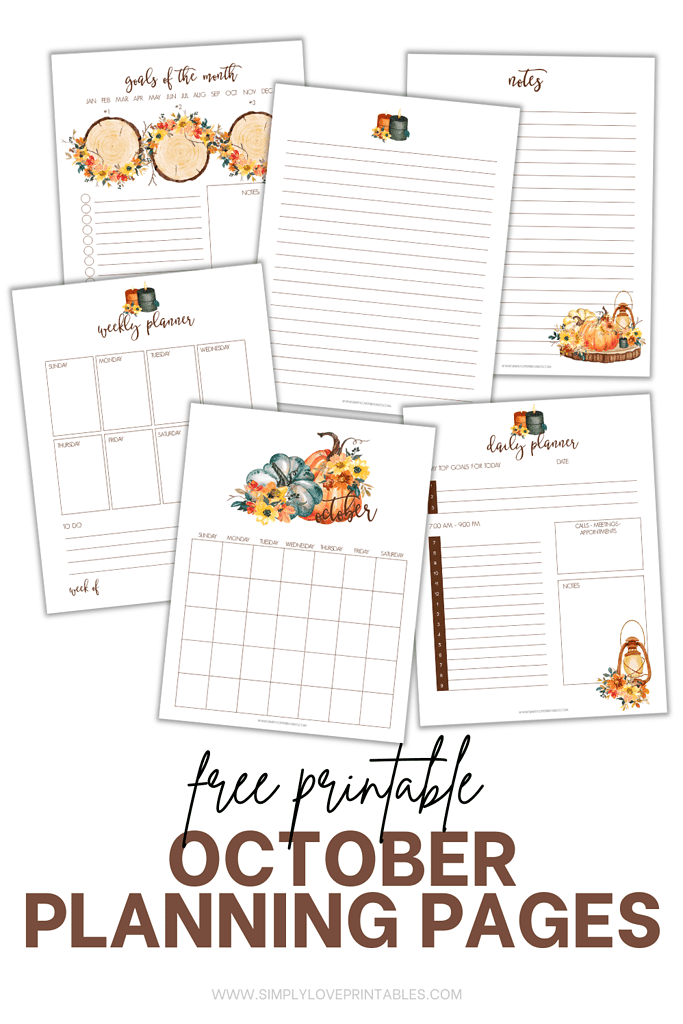Free Printable October Planning Pages | Simply Love Printables