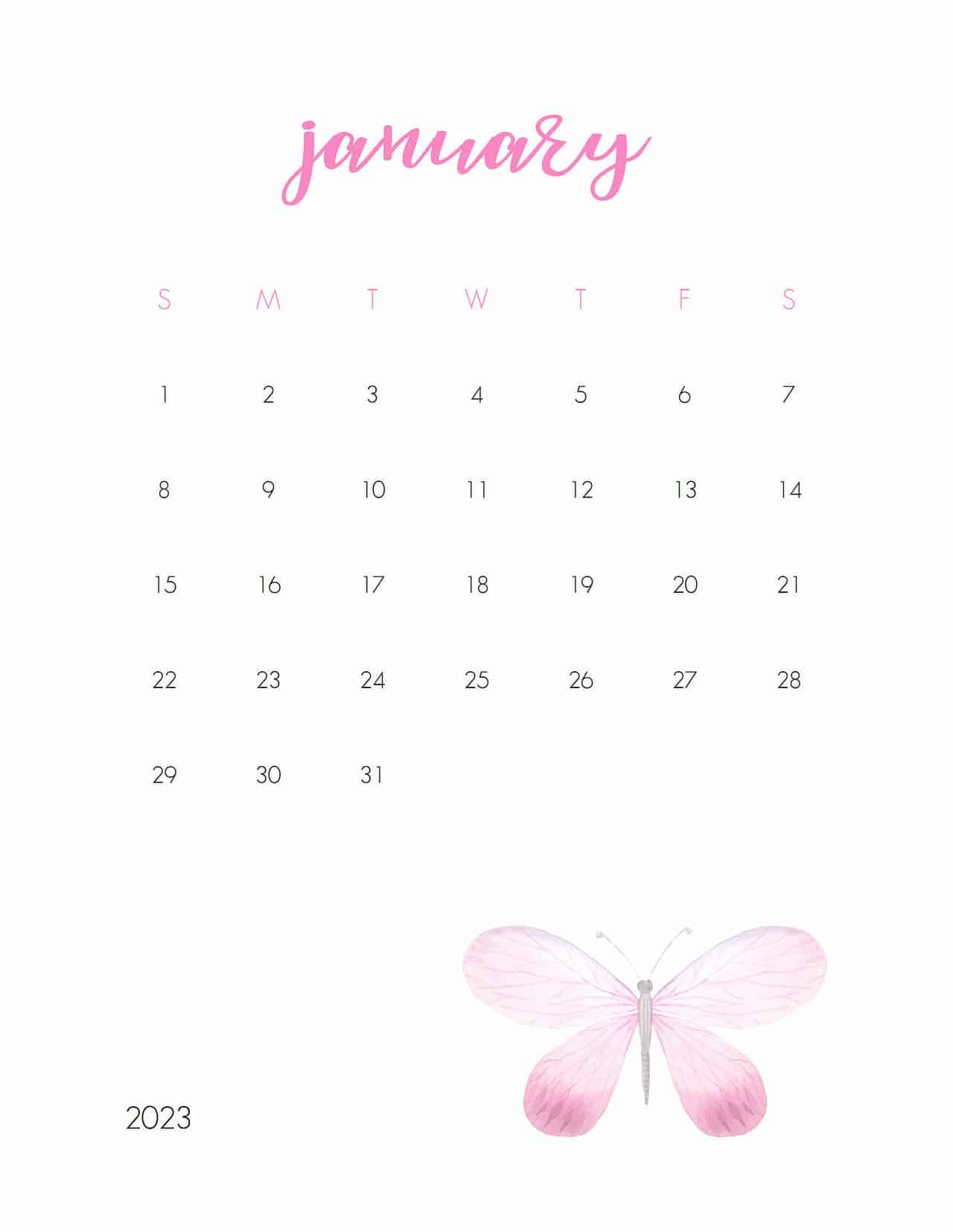 Free January 2023 Calendars | Simply Love Printables