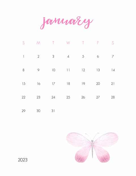 Free January 2023 Calendars | Simply Love Printables