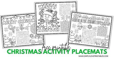 Free Printable Christmas Activity Placemats - Simply Love Printables