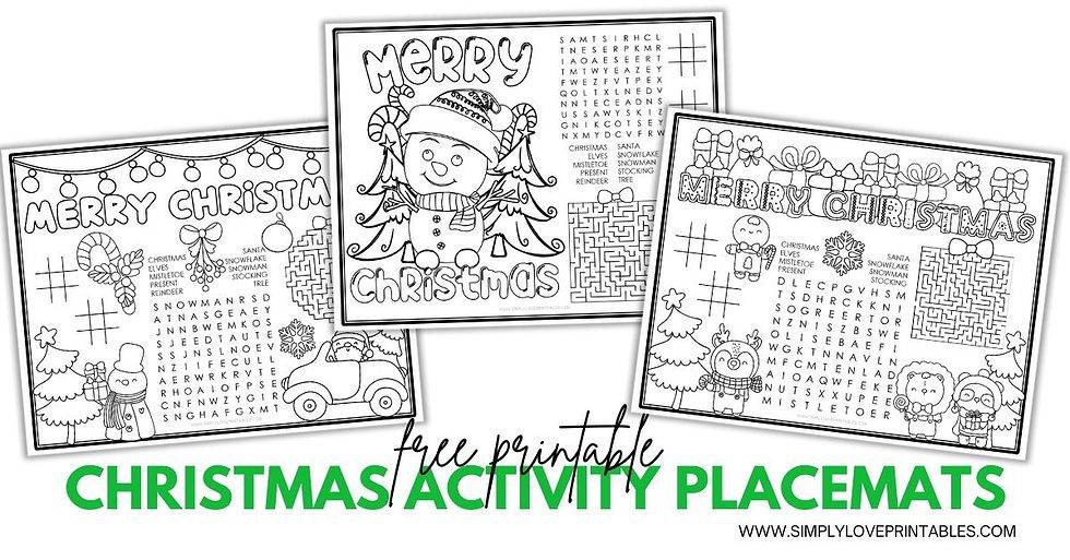 Free Printable Christmas Activity Placemats - Simply Love Printables