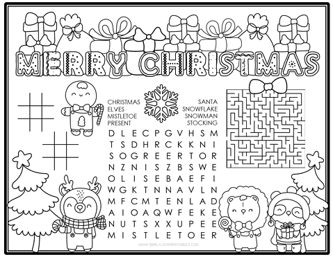 Free Printable Christmas Activity Placemats (Free PDFs)