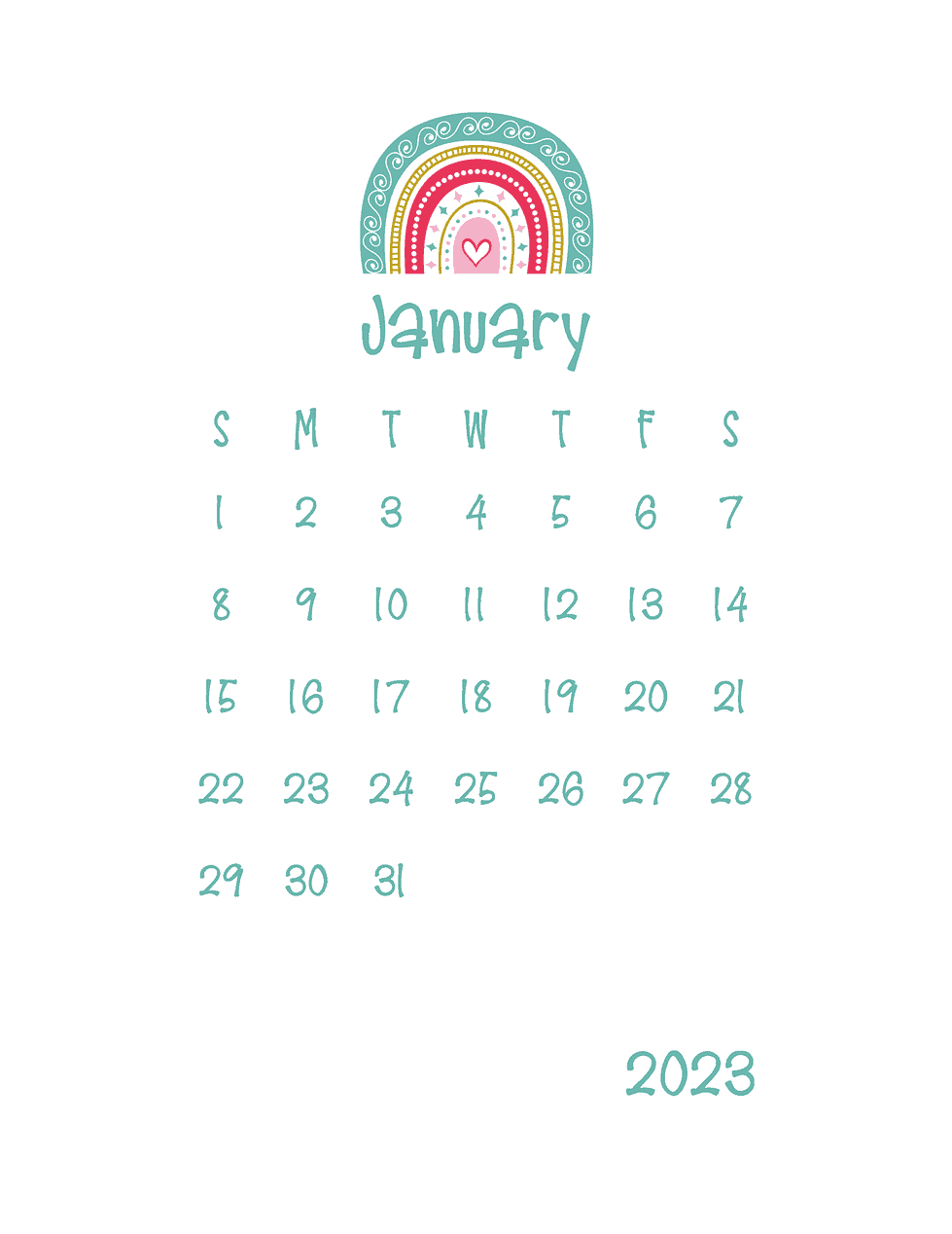 Free January 2023 Calendars | Simply Love Printables