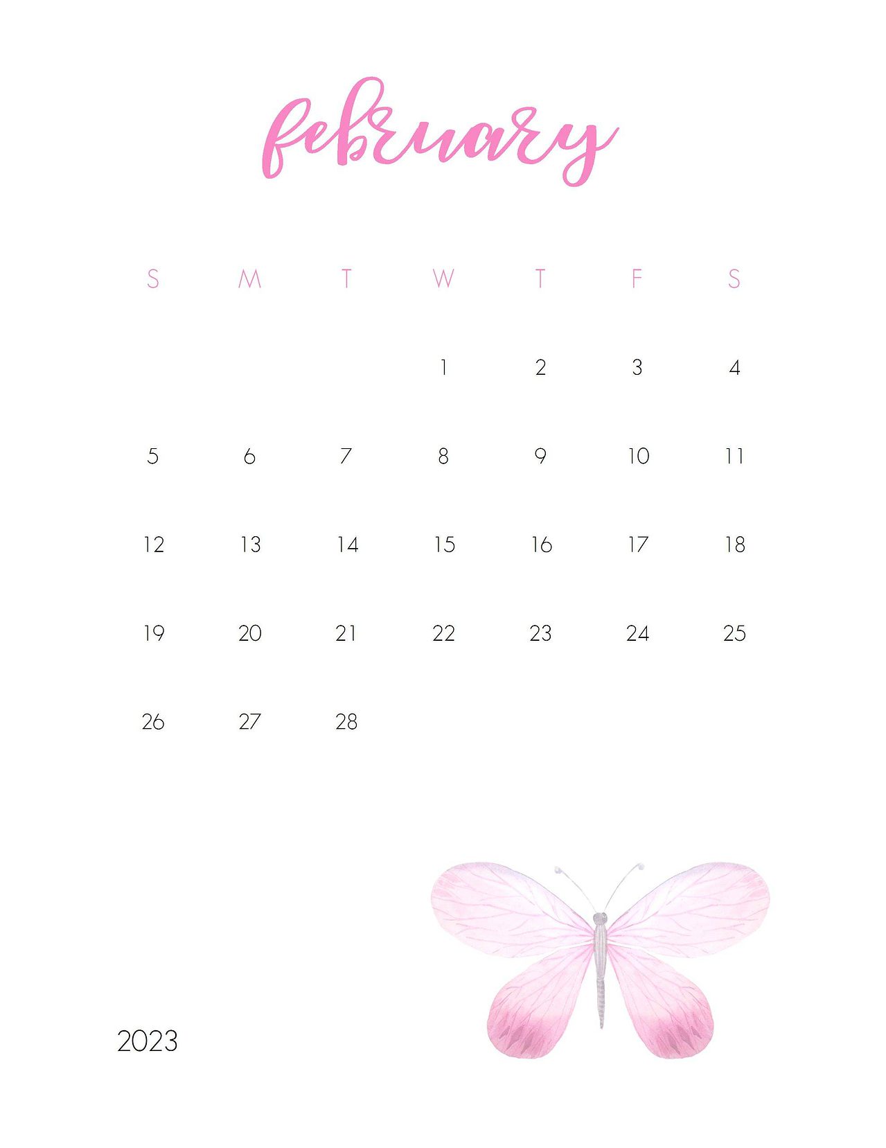 February 2023 Calendars - Free Printables | Simply Love Printables