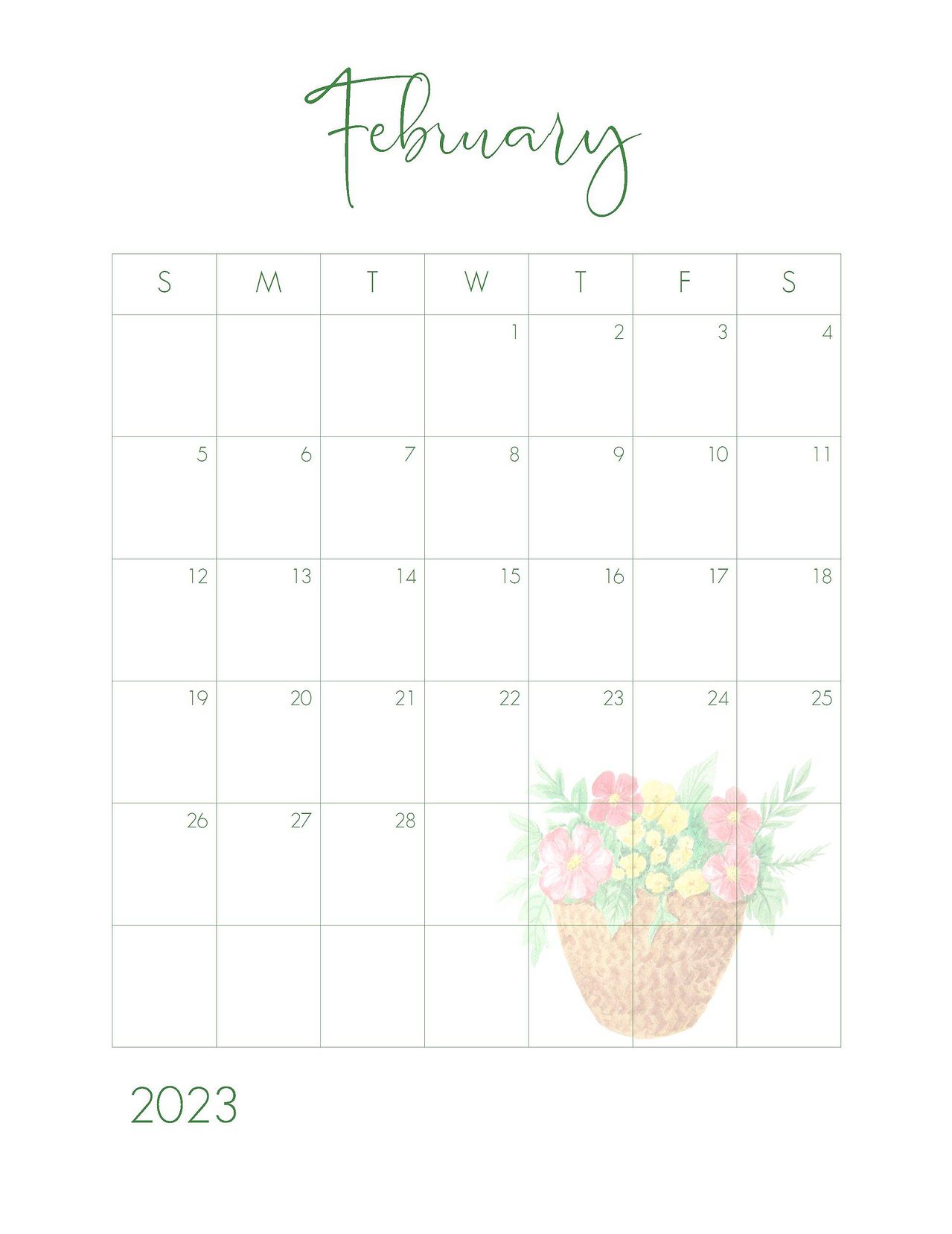 February 2023 Calendars - Free Printables | Simply Love Printables