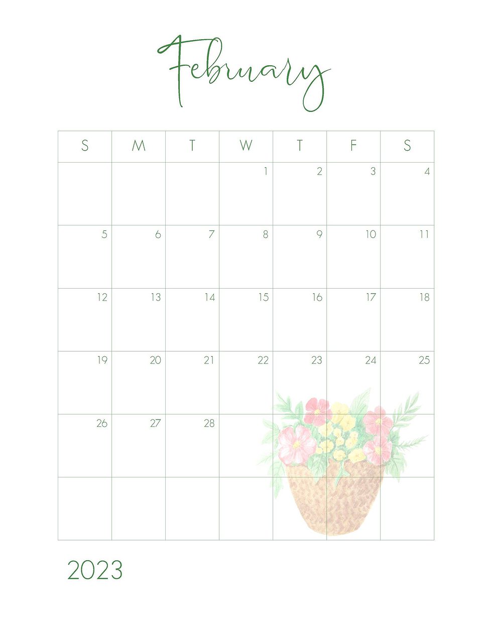 February 2023 Calendars - Free Printables | Simply Love Printables