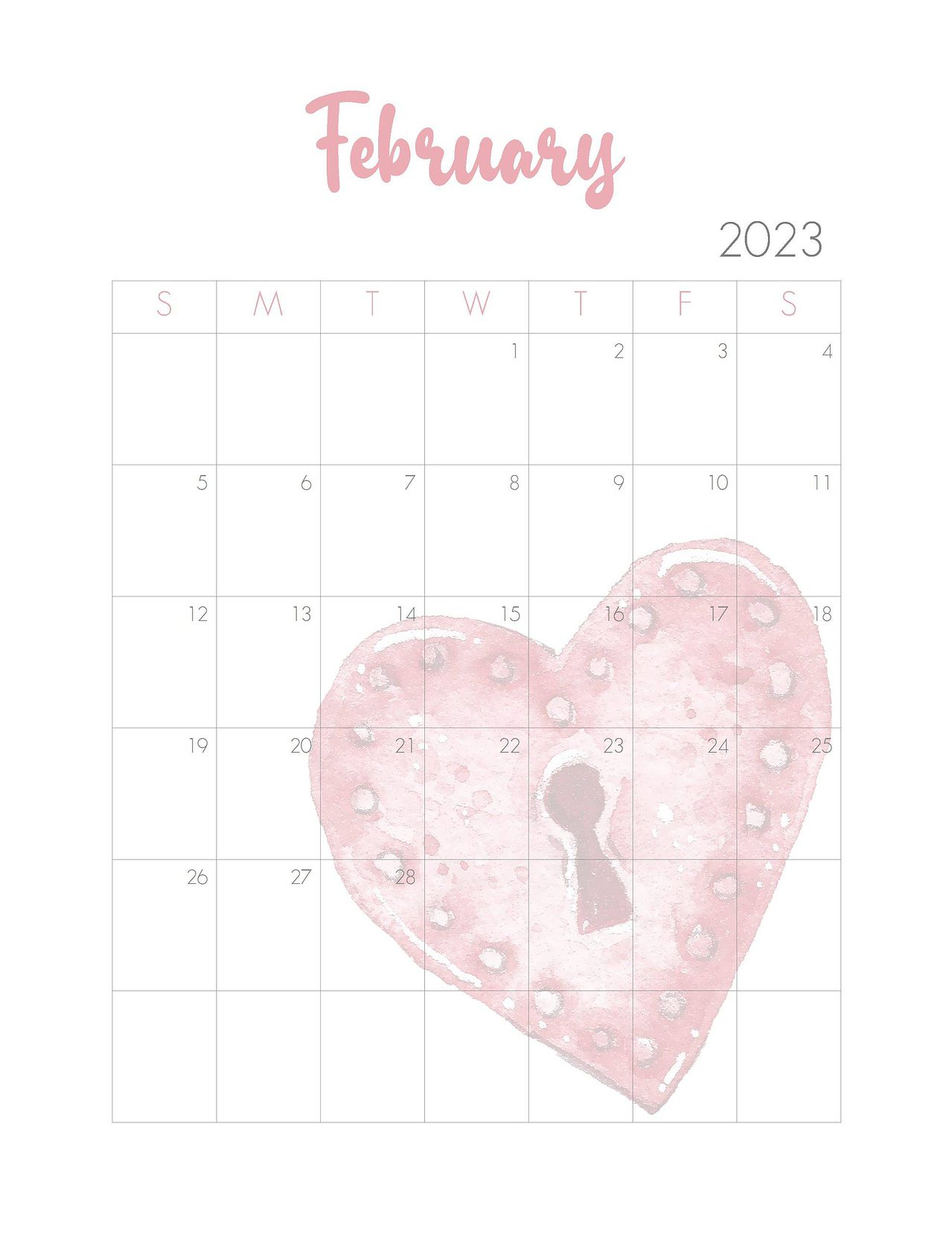 February 2023 Calendars - Free Printables | Simply Love Printables
