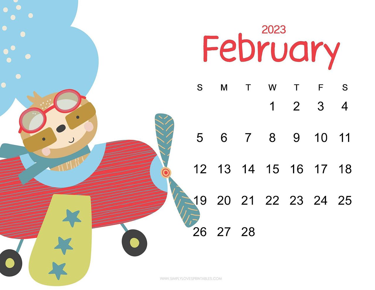 February 2023 Calendars - Free Printables | Simply Love Printables