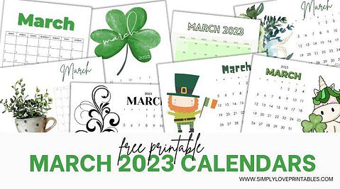 Free Printable March 2023 Calendars | Simply Love Printables