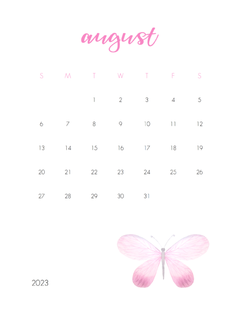 August 2023 Calendars | Simply Love Printables