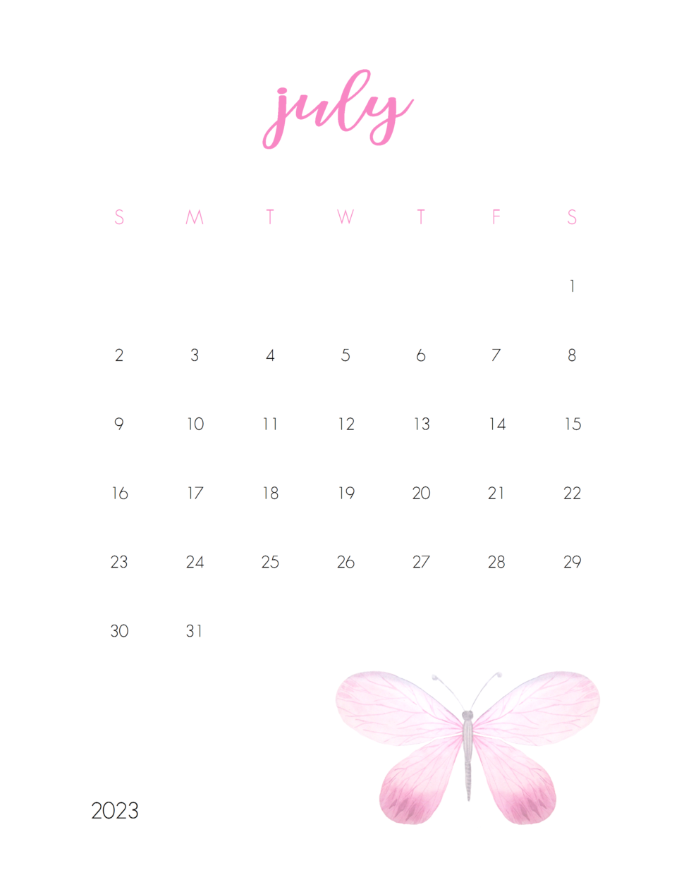July 2023 Calendars | Simply Love Printables