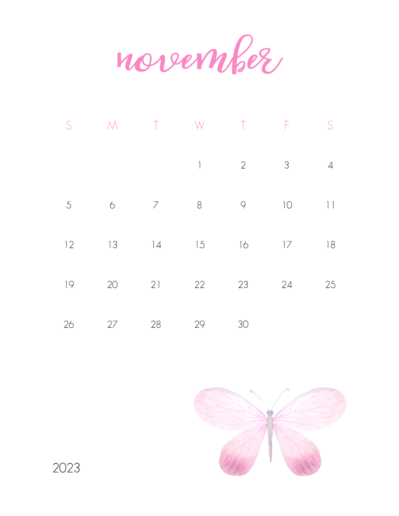 November 2023 Calendars | Simply Love Printables