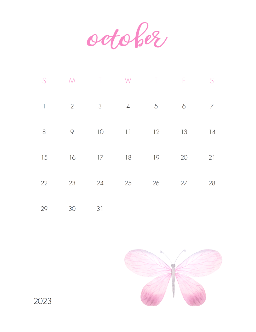 October 2023 Calendars | Simply Love Printables