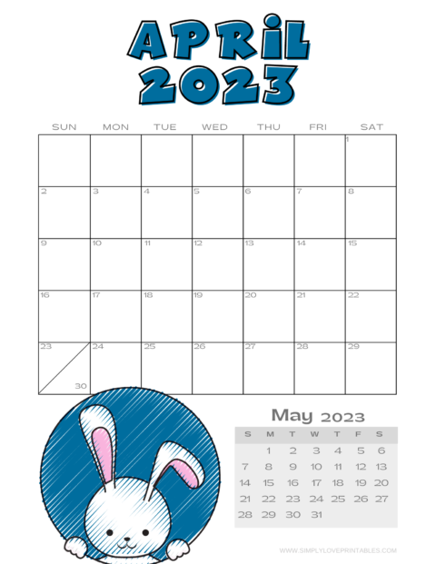 Free Printable April 2023 Calendars | Simply Love Printables