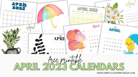 Free Printable April 2023 Calendars | Simply Love Printables