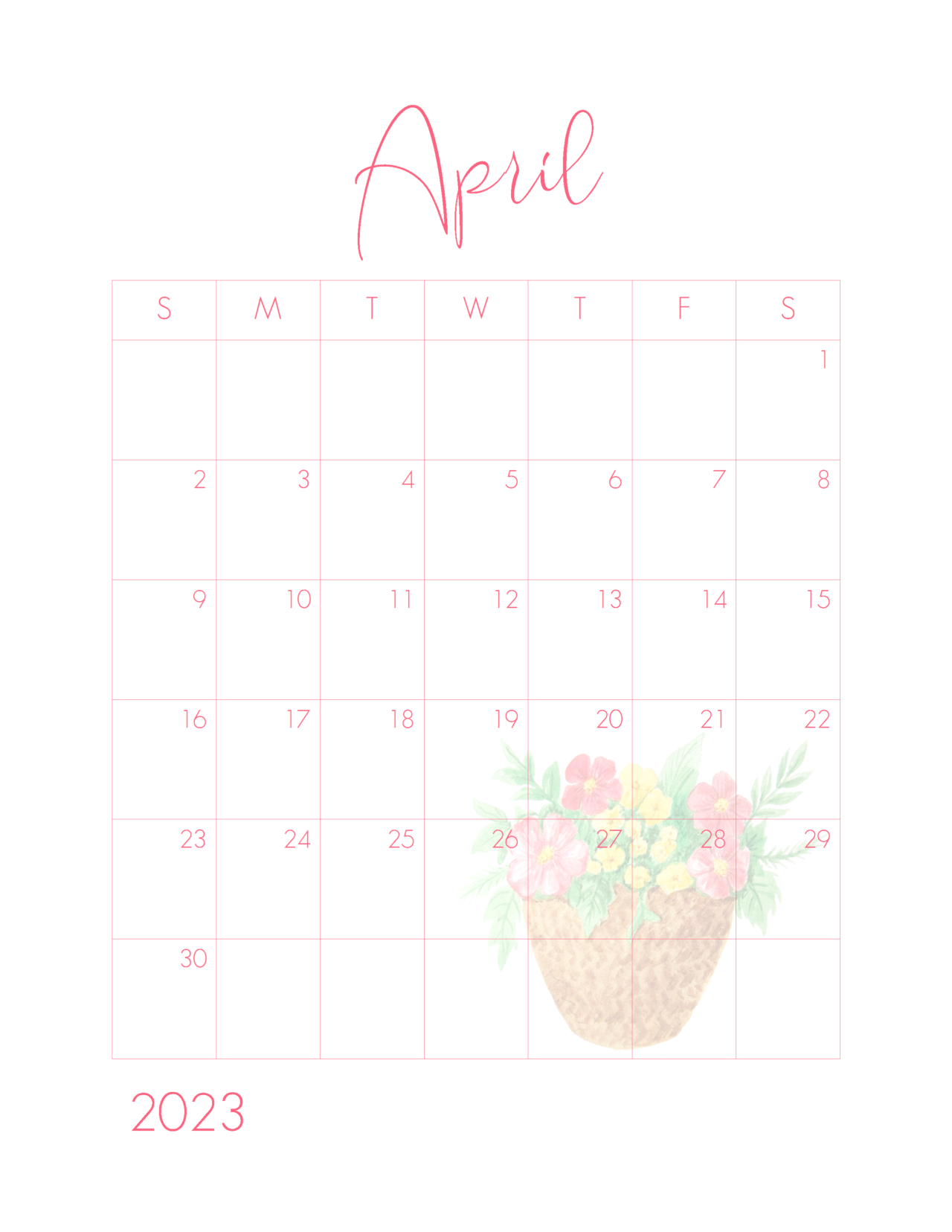 Free Printable April 2023 Calendars | Simply Love Printables