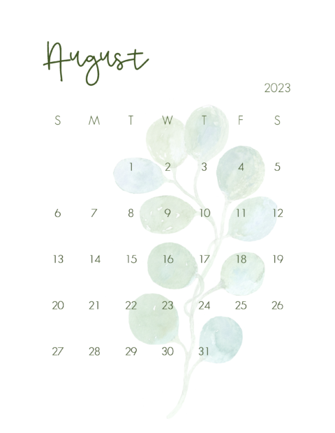 August 2023 Calendars | Simply Love Printables