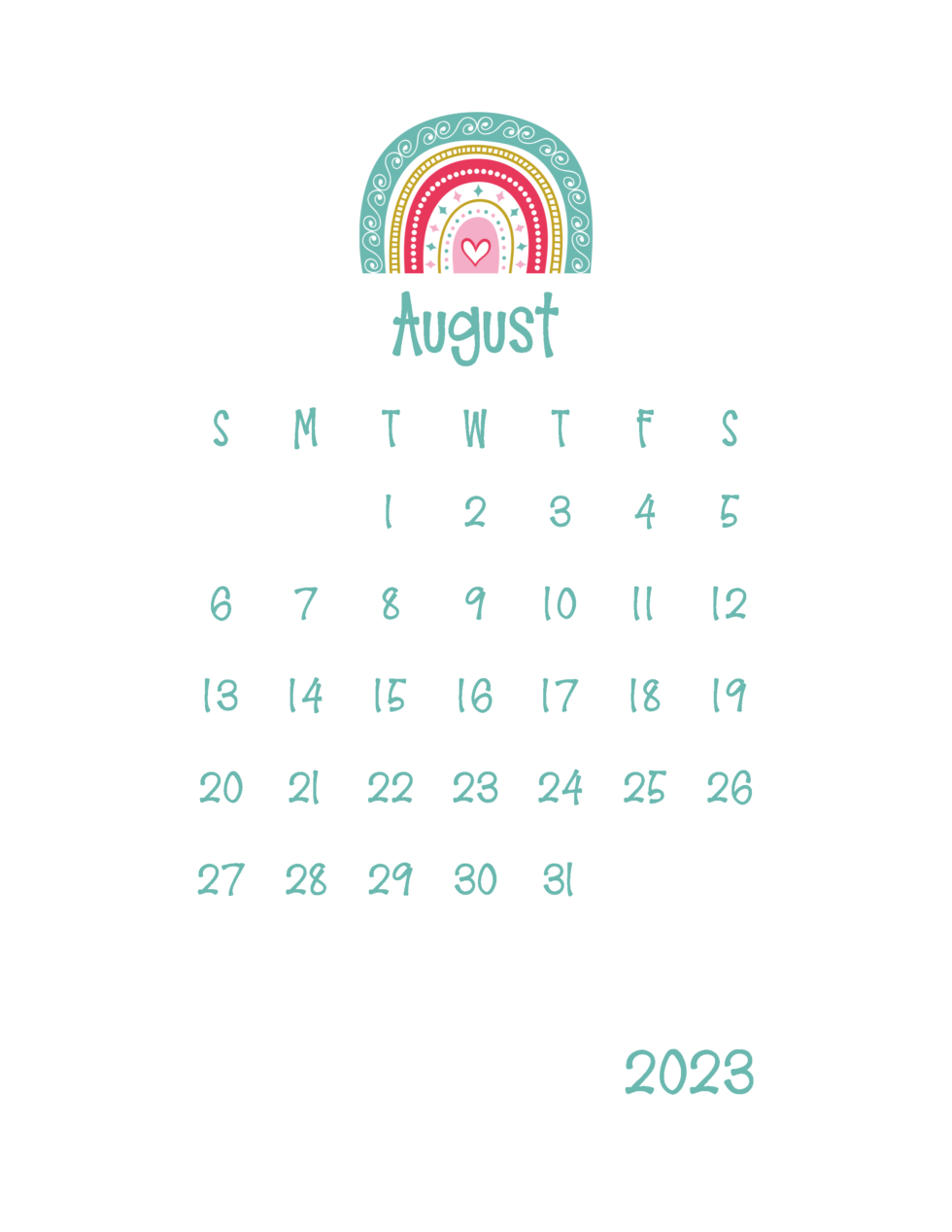 August 2023 Calendars | Simply Love Printables