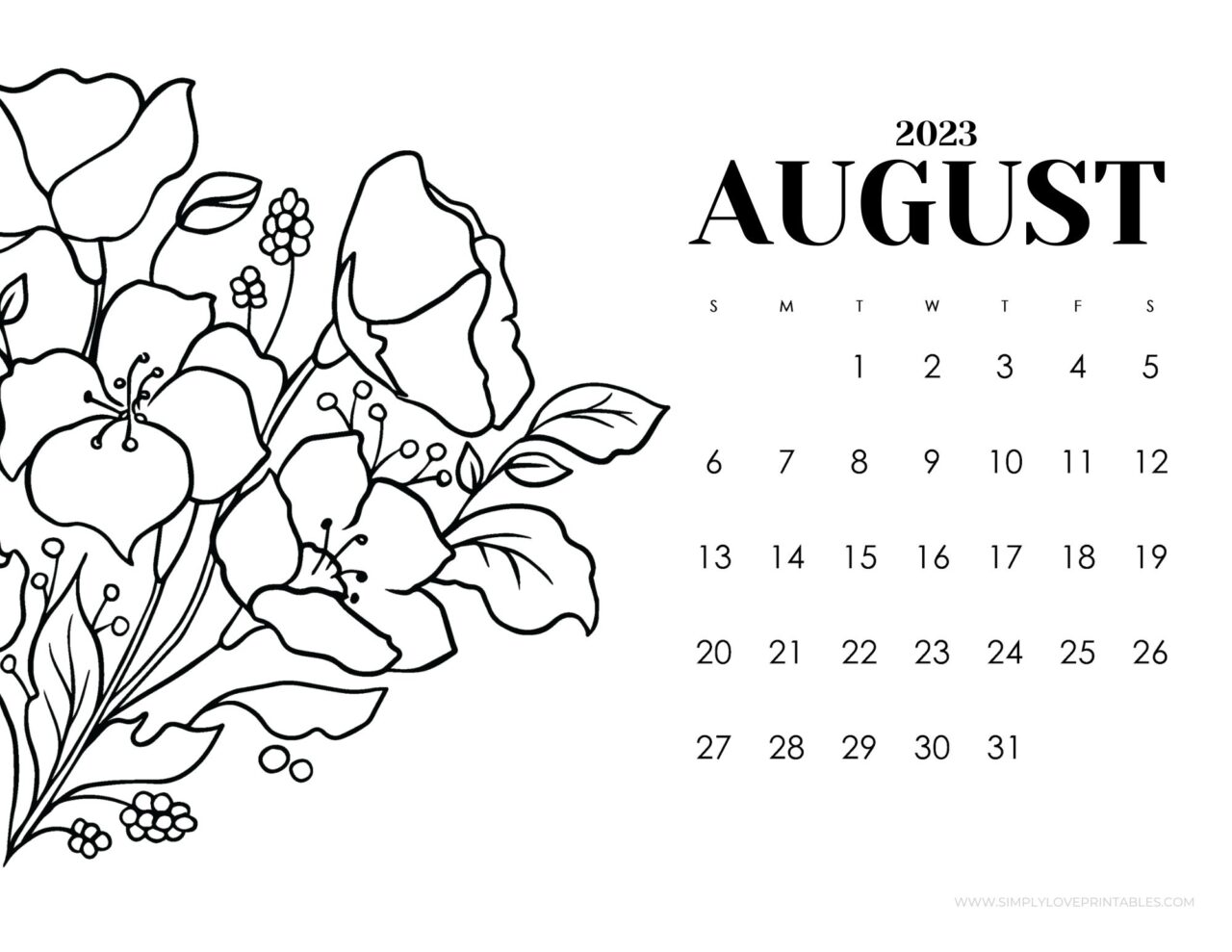 August 2023 Calendars | Simply Love Printables