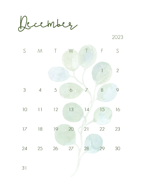 December 2023 Calendars | Simply Love Printables