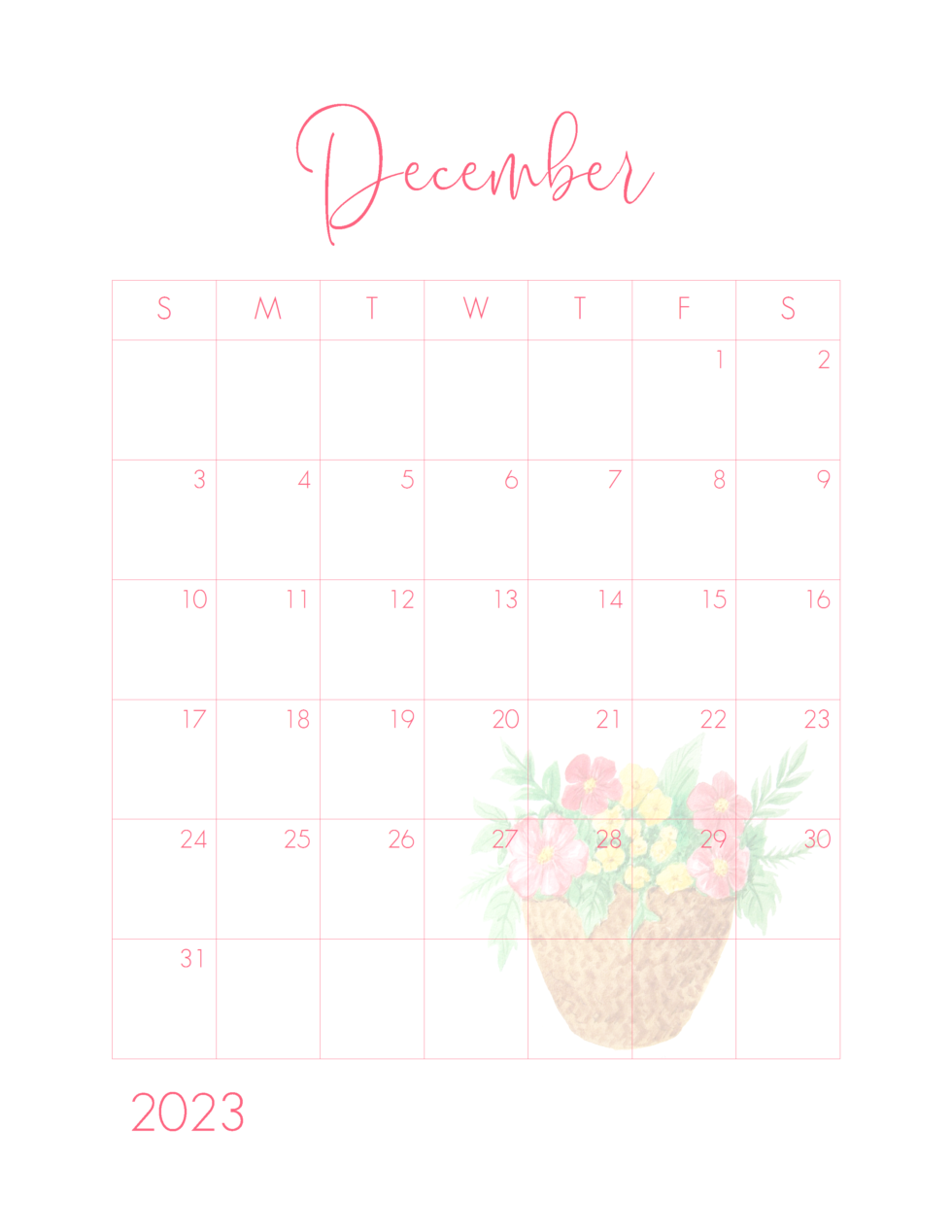 December 2023 Calendars | Simply Love Printables