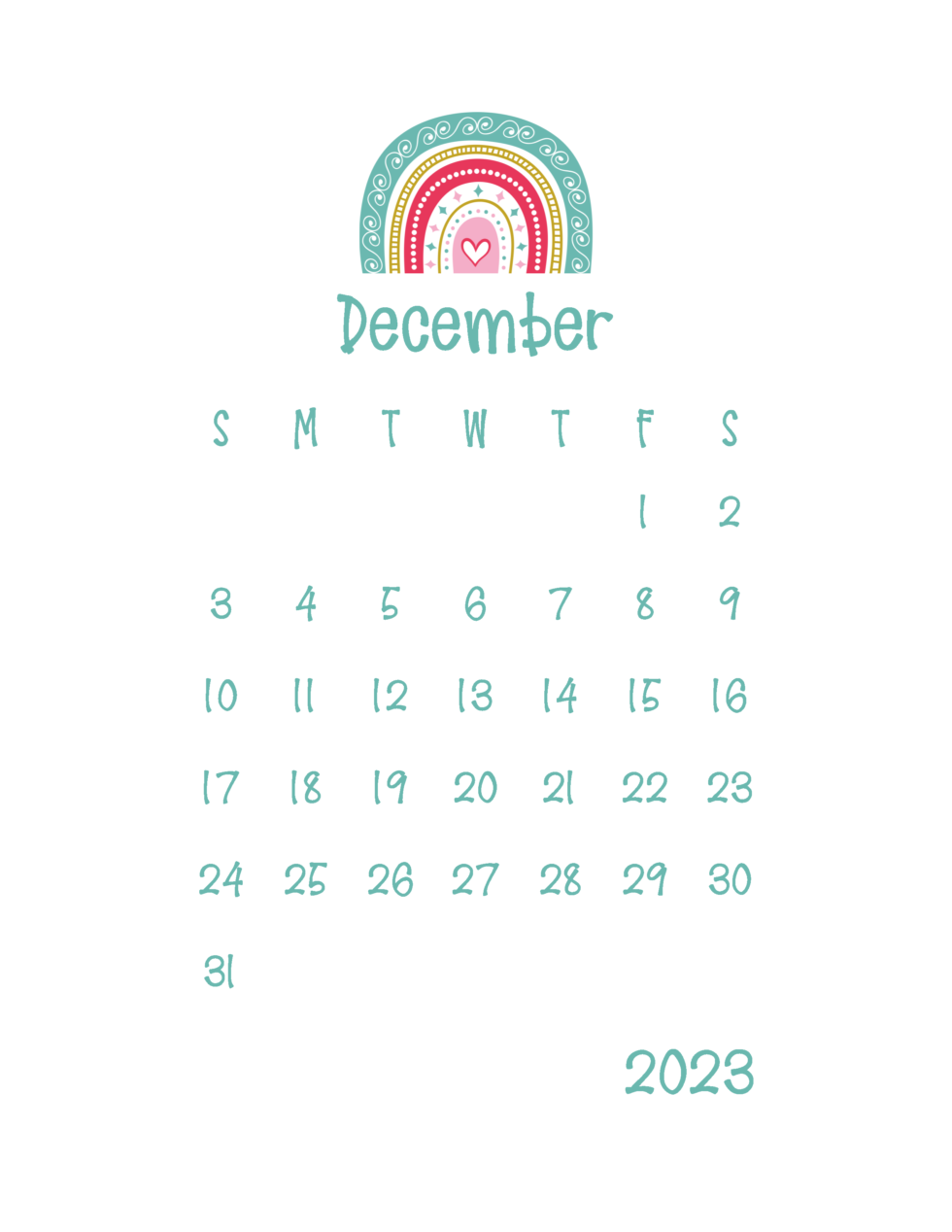 December 2023 Calendars | Simply Love Printables