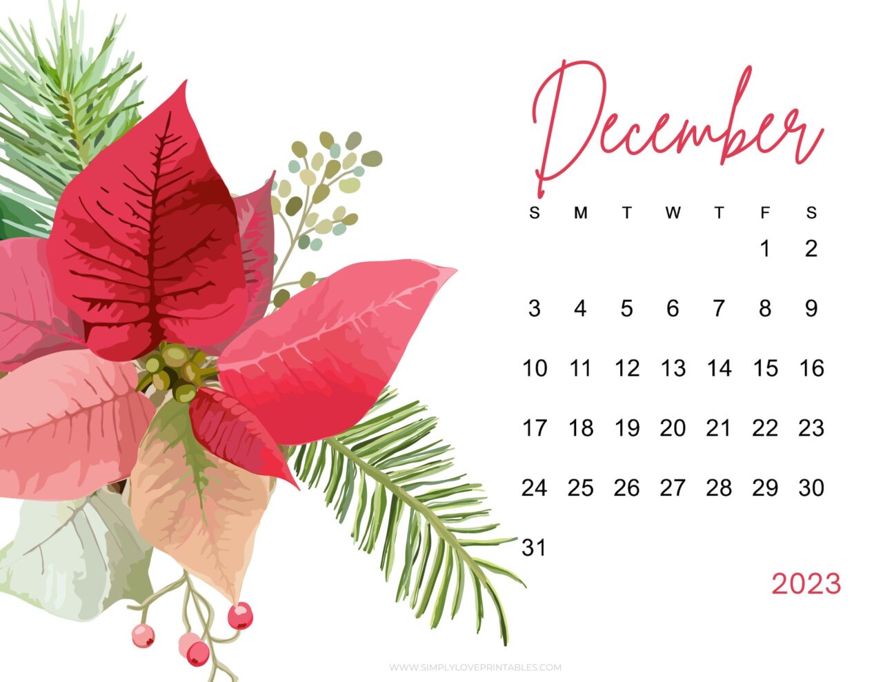 December 2023 Calendars | Simply Love Printables