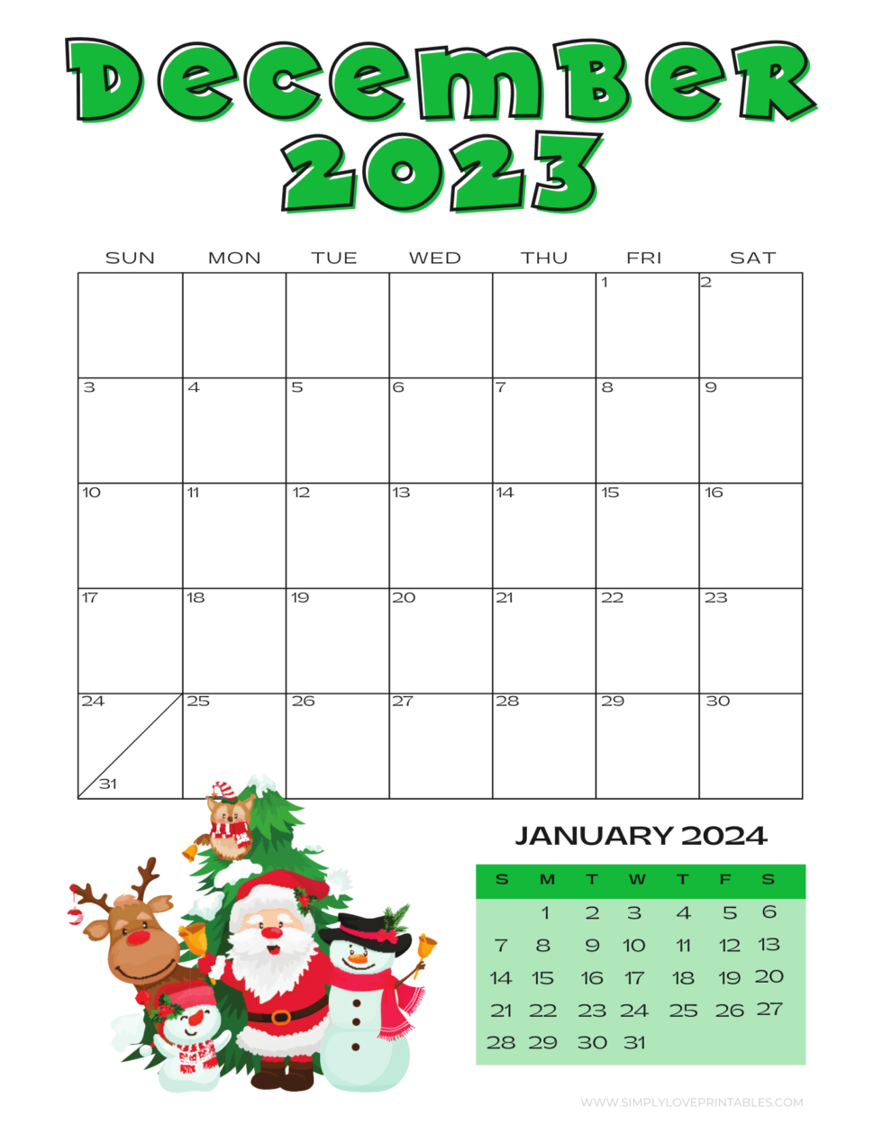 December 2023 Calendars | Simply Love Printables