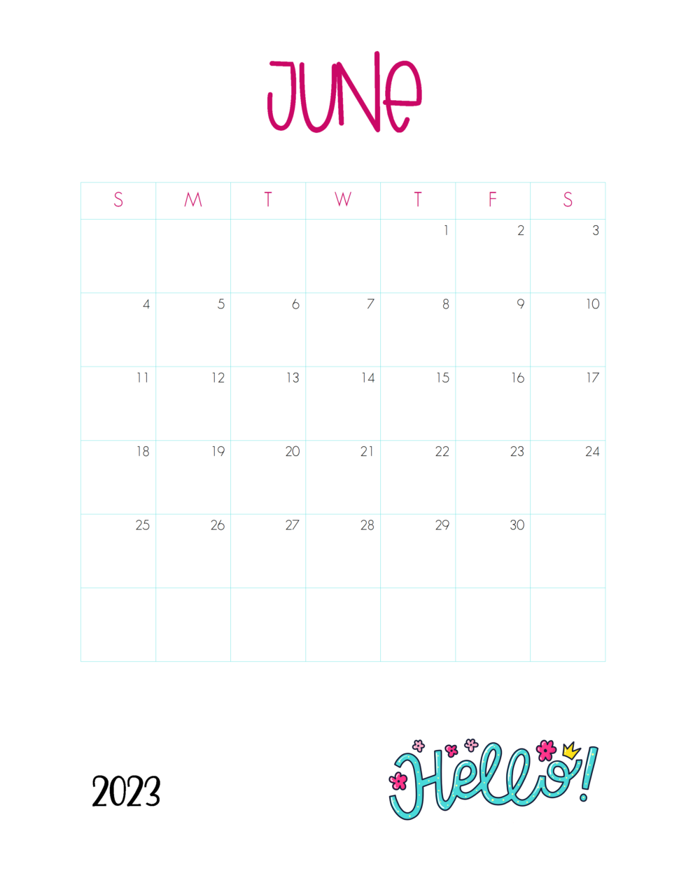 June 2023 Calendars | Simply Love Printables