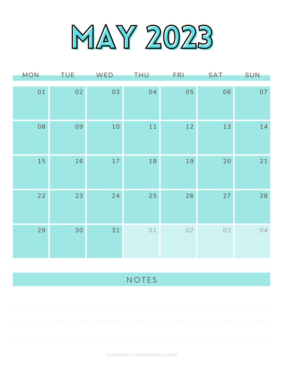 May 2023 Calendars | Simply Love Printables