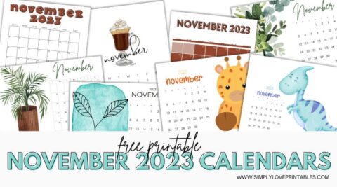 November 2023 Calendars | Simply Love Printables