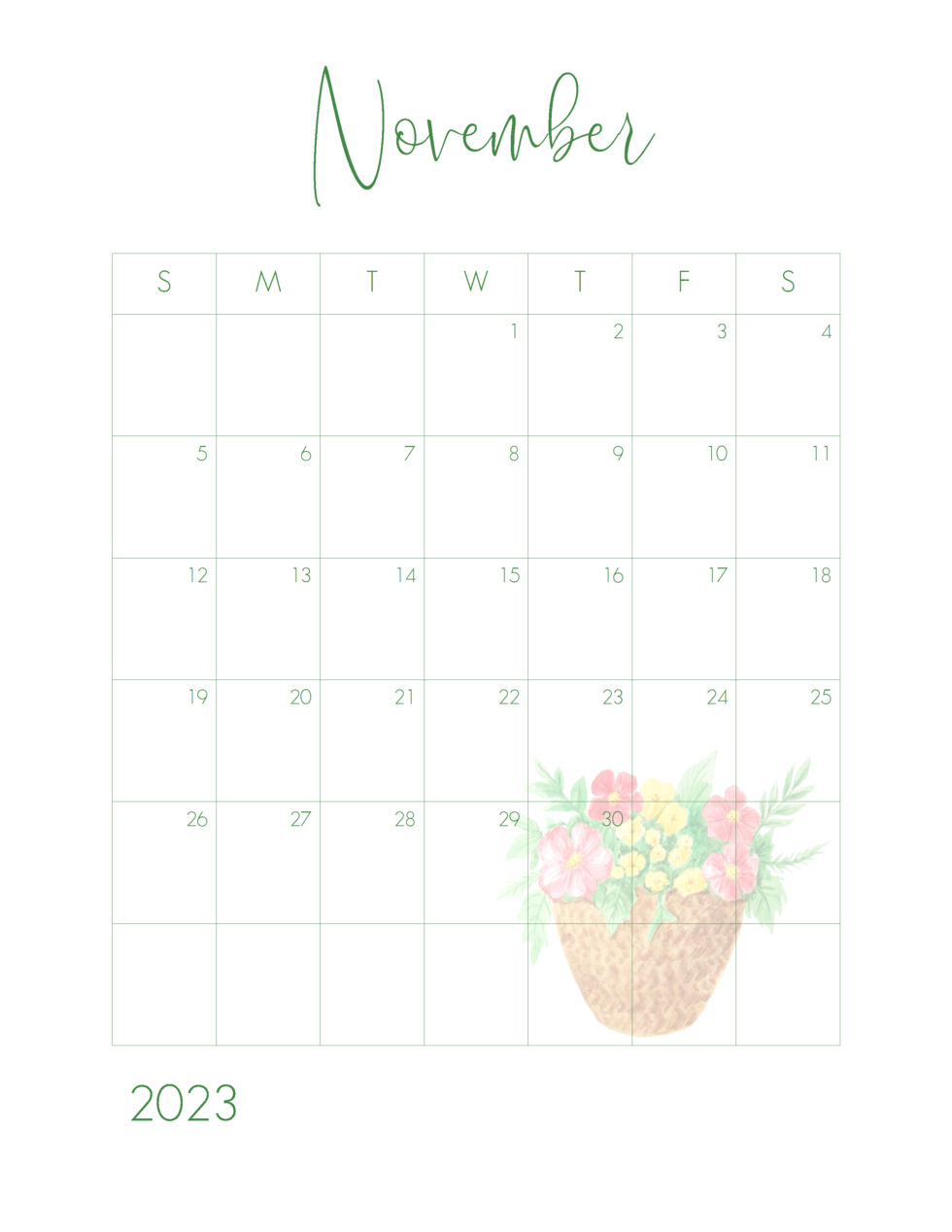 November 2023 Calendars | Simply Love Printables