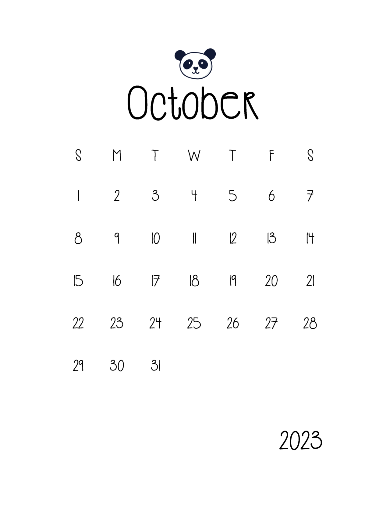 October 2023 Calendars | Simply Love Printables
