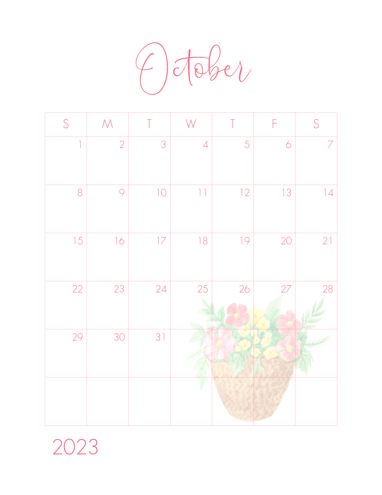 October 2023 Calendars | Simply Love Printables