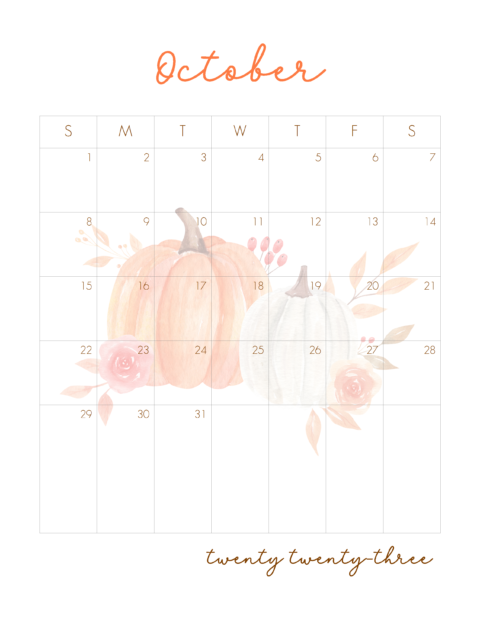 October 2023 Calendars | Simply Love Printables