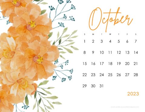 October 2023 Calendars | Simply Love Printables