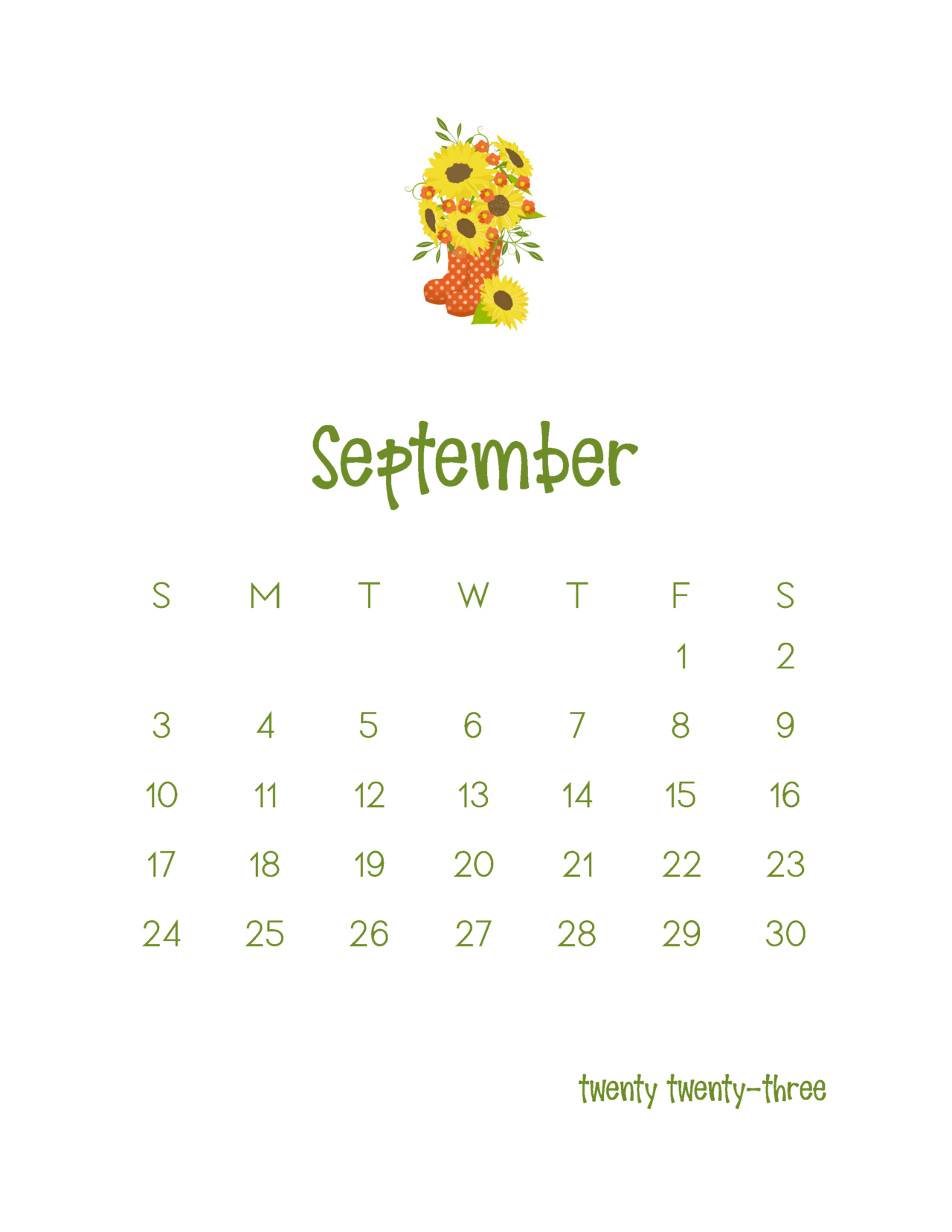 September 2023 Calendars | Simply Love Printables