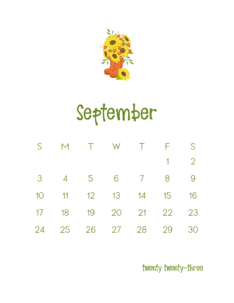September 2023 Calendars | Simply Love Printables