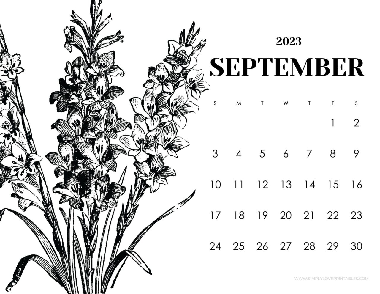 September 2023 Calendars | Simply Love Printables