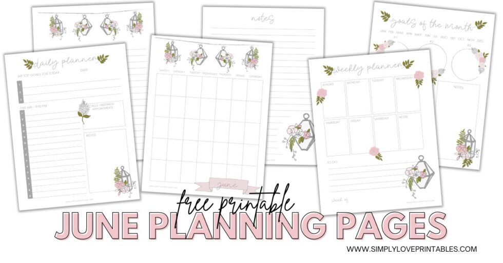 Free June Monthly Planning Pages | Simply Love Printables
