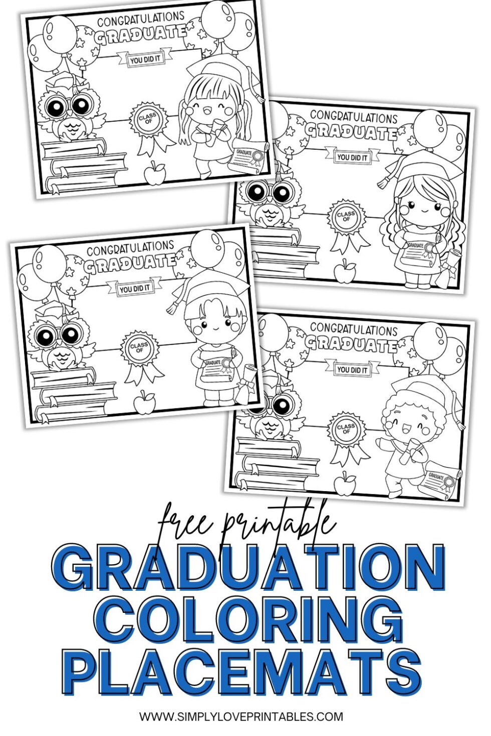From Cap and Gown to Crayons: Graduation Coloring Placemats for Your ...