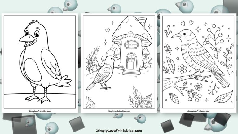 5 Crow Coloring Pages (Free PDF Printables) - Simply Love Printables