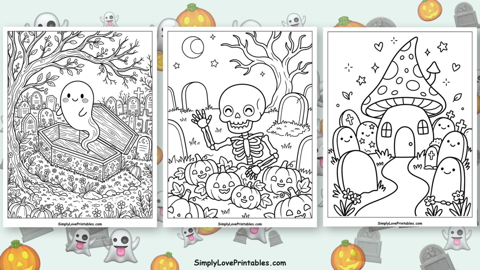 24 Graveyard Coloring Pages (Free PDF Printables)